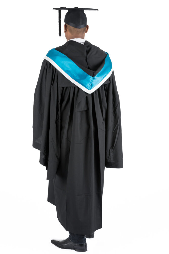 GRADUATION GOWN HIRETeal Hood + White Trim Graduate Diploma | The Gown ...