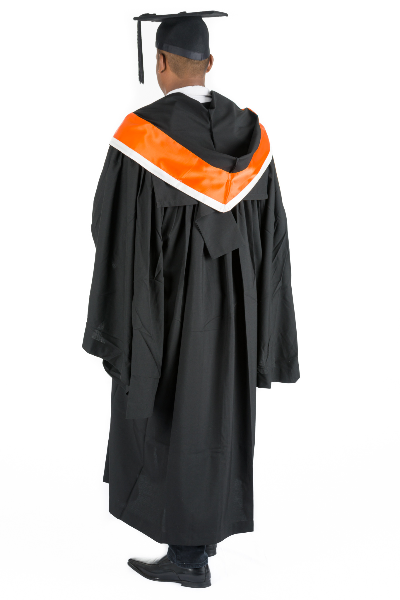 GRADUATE DIPLOMA FULL SET Orange Hood with White Trim Academic Gown ...